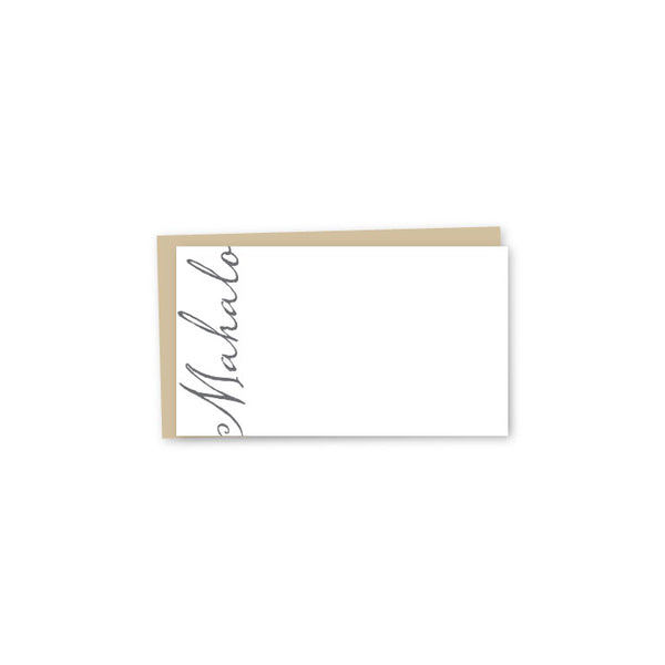 Script Mahalo Letterpress Mini-Card – Bradley & Lily